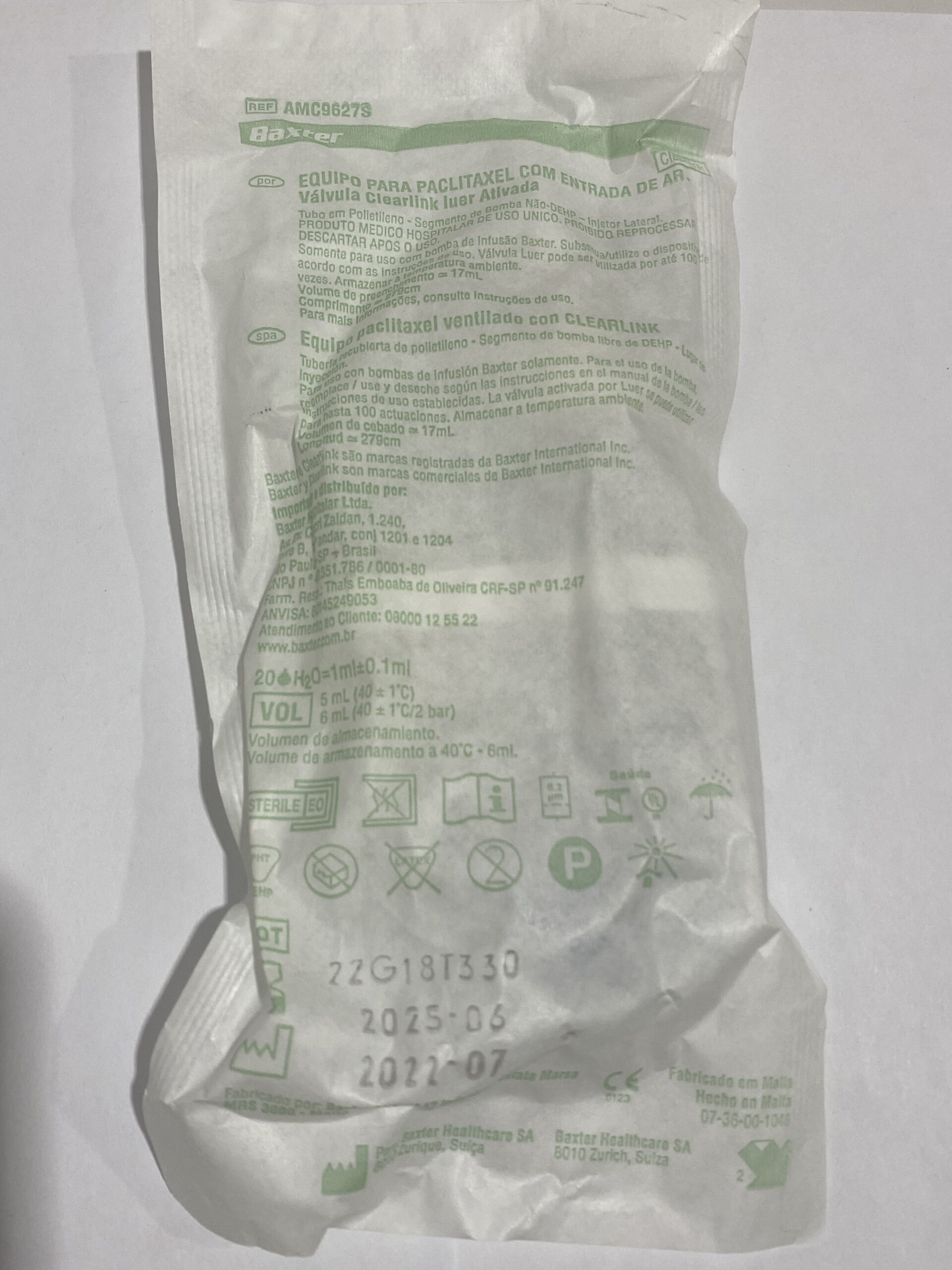 Equipo Paclitaxel Macrogotero - Proveedora Medica Adasa