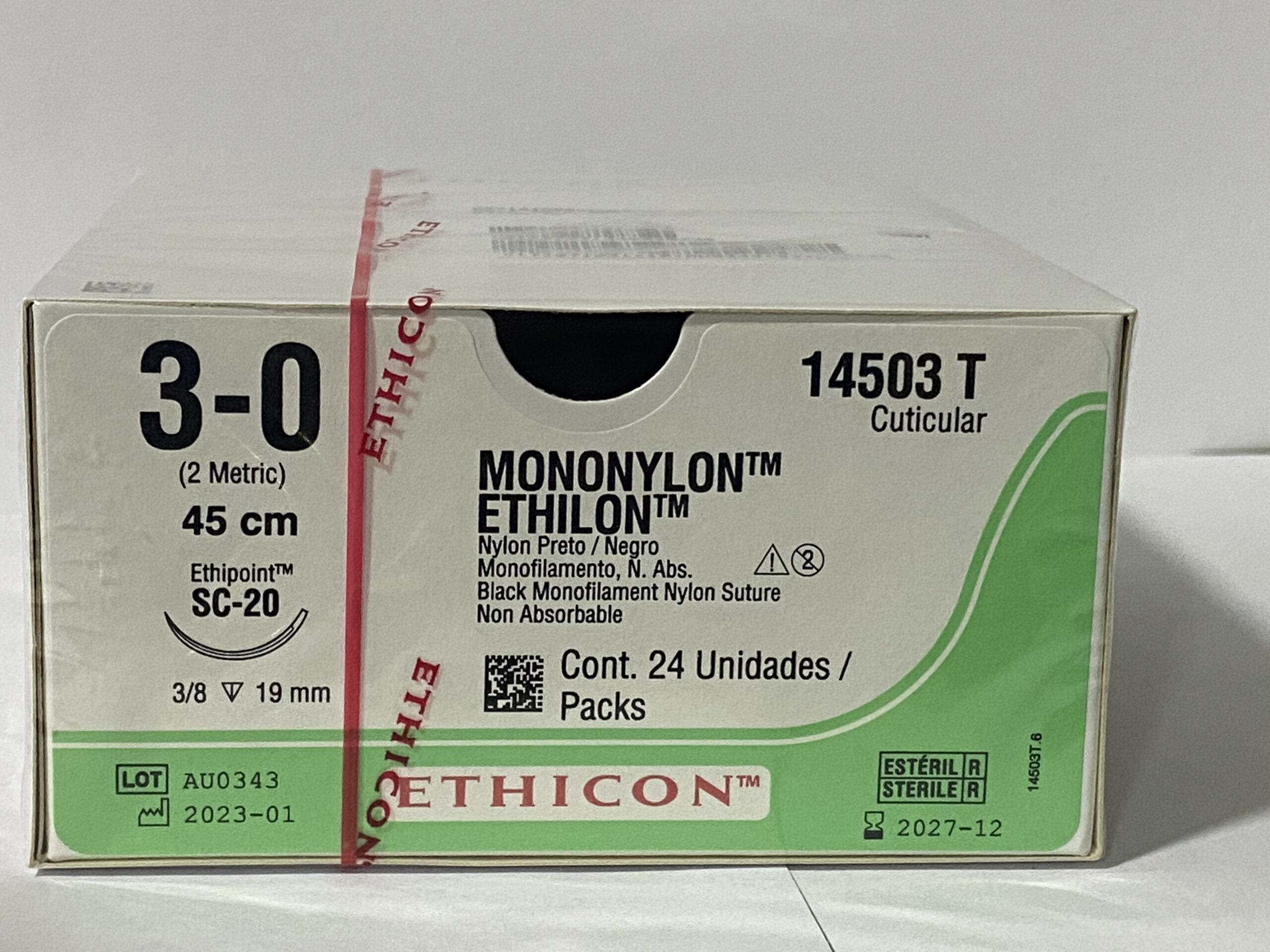 Ethilon Calibre 3/0 de Longitud 45 cm Aguja SC-20 19 mm - Proveedora ...