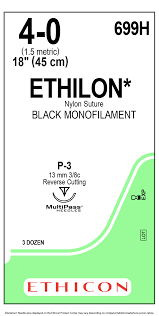 Ethilon Calibre 4/0 de Longitud 45 cm Aguja P-3 - Proveedora Medica Adasa