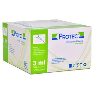 Jeringa 3Ml 21 G X 32Mm Caja C/100 Pzas - Proveedora Medica Adasa