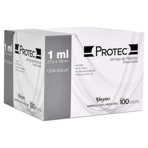 Jeringa Protec 1Ml 27G X 16Mm Caja C/100 - Proveedora Medica Adasa