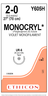 Monocryl* Calibre 2/0 de Longitud 70 cm Aguja UR-6 - Proveedora Medica ...