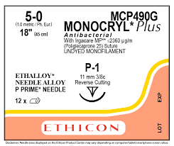 Monocryl* Plus Calibre 5/0 de Longitud 45 Tipo P-1 - Proveedora Medica Adasa