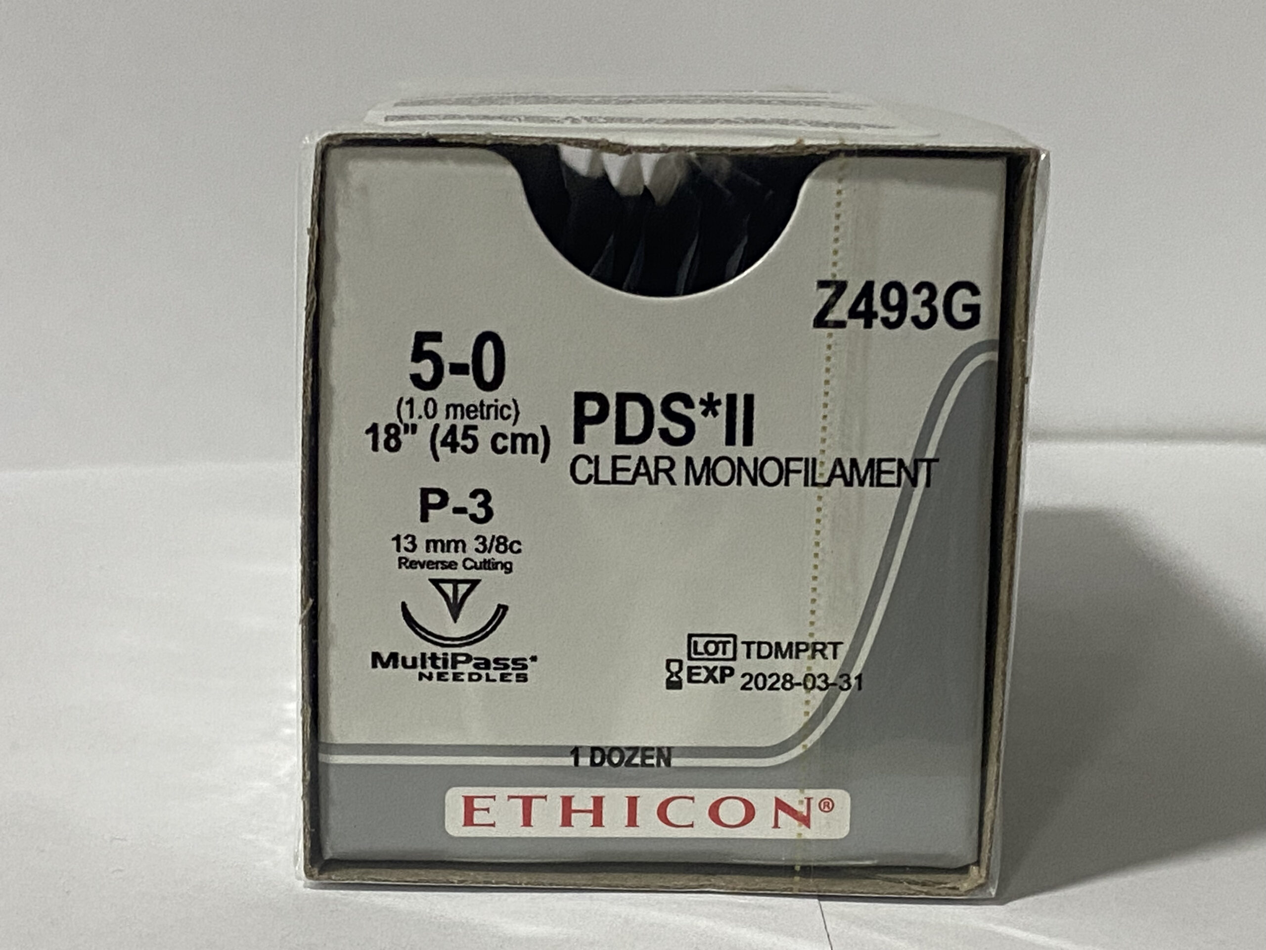 PDS II Violeta Calibre 5/0 de Longitud 45 cm Aguja P-3 13 mm - Proveedora Medica Adasa