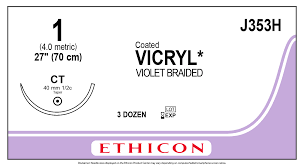 Vicryl* Calibre 1 de Longitud 70 cm Aguja CT - Proveedora Medica Adasa