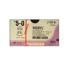 Vicryl Calibre 5/0 de Longitud 70 cm Aguja SC-20 - Proveedora Medica Adasa