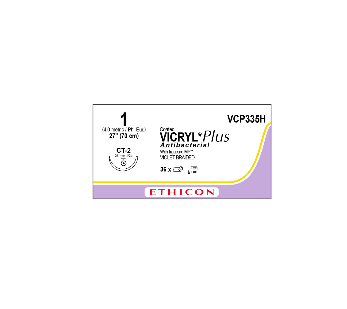 Vicryl* Plus Calibre 1 de Longitud 70 cm Aguja CT2 - Proveedora Medica Adasa