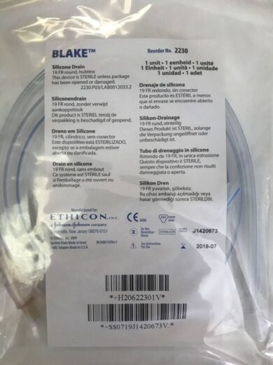 Drenaje Blake* de Silicon 19 FR Redondo Sin Union - Proveedora Medica Adasa