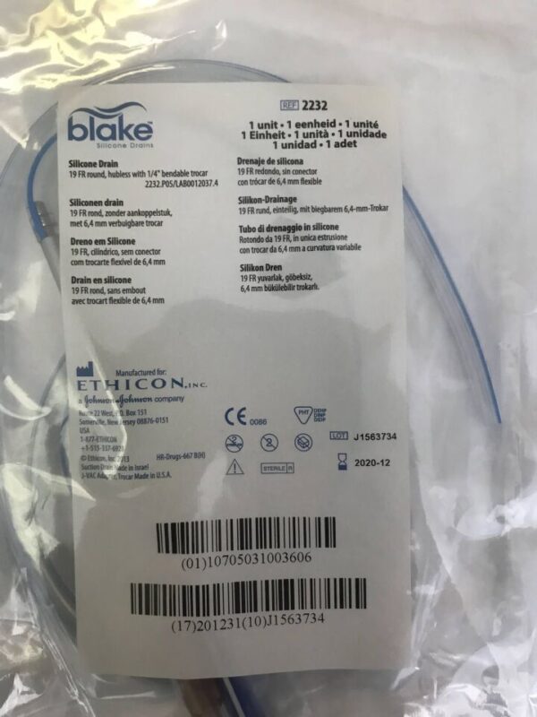 Drenaje Blake* de Silicon 19 FR Redondo Sin Union C/ Trocar Flexible ...