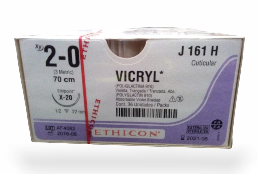 Vicryl* Calibre 2/0 de Longitud 70 cm Aguja X-20 - Proveedora Medica Adasa