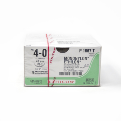 Ethilon* Calibre 4/0 de Longitud 45 cm Aguja PS-2 - Proveedora Medica Adasa