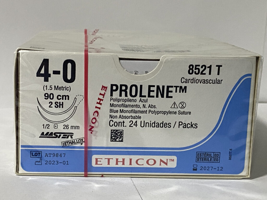 Prolene Calibre 4/0 de Longitud 90 cm Aguja SH D/A 26 mm - Proveedora Medica Adasa