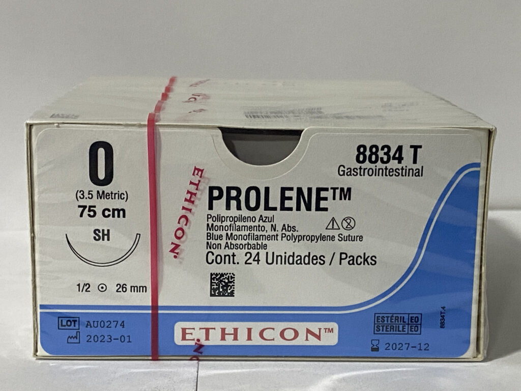 Prolene Calibre 0 de Longitud 75 cm Aguja SH 26 mm - Proveedora Medica Adasa