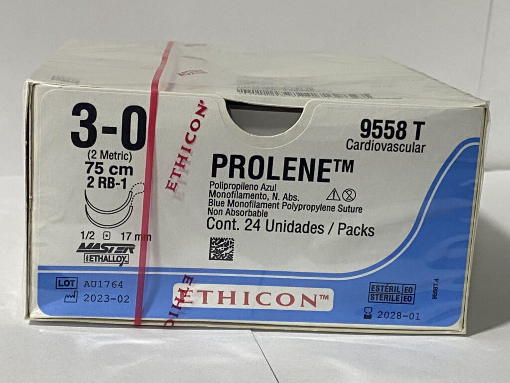 Prolene Calibre 3/0 de Longitud 75 cm Aguja RB-1 D/A 17 mm - Proveedora ...