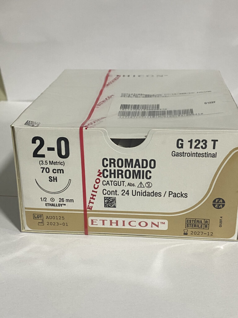 Catgut Cromico Calibre 2/0 de Longitud 70 cm Aguja SH 26 mm ...