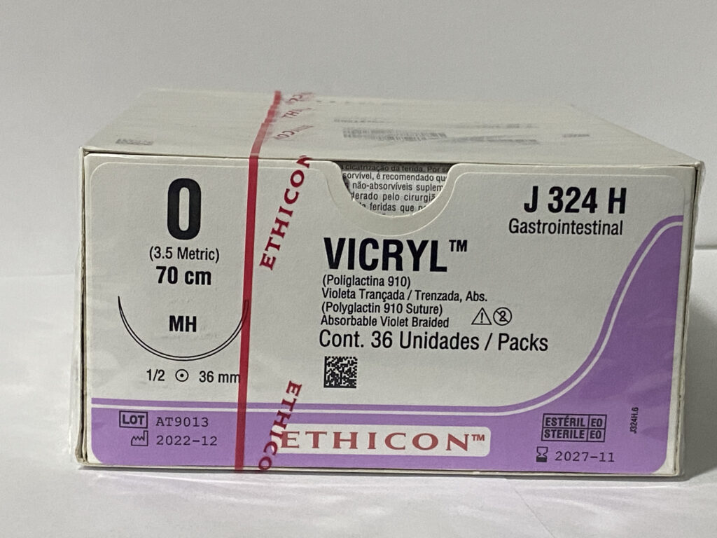 Vicryl Calibre 0 de Longitud 70 cm Aguja MH 36 mm - Proveedora Medica Adasa