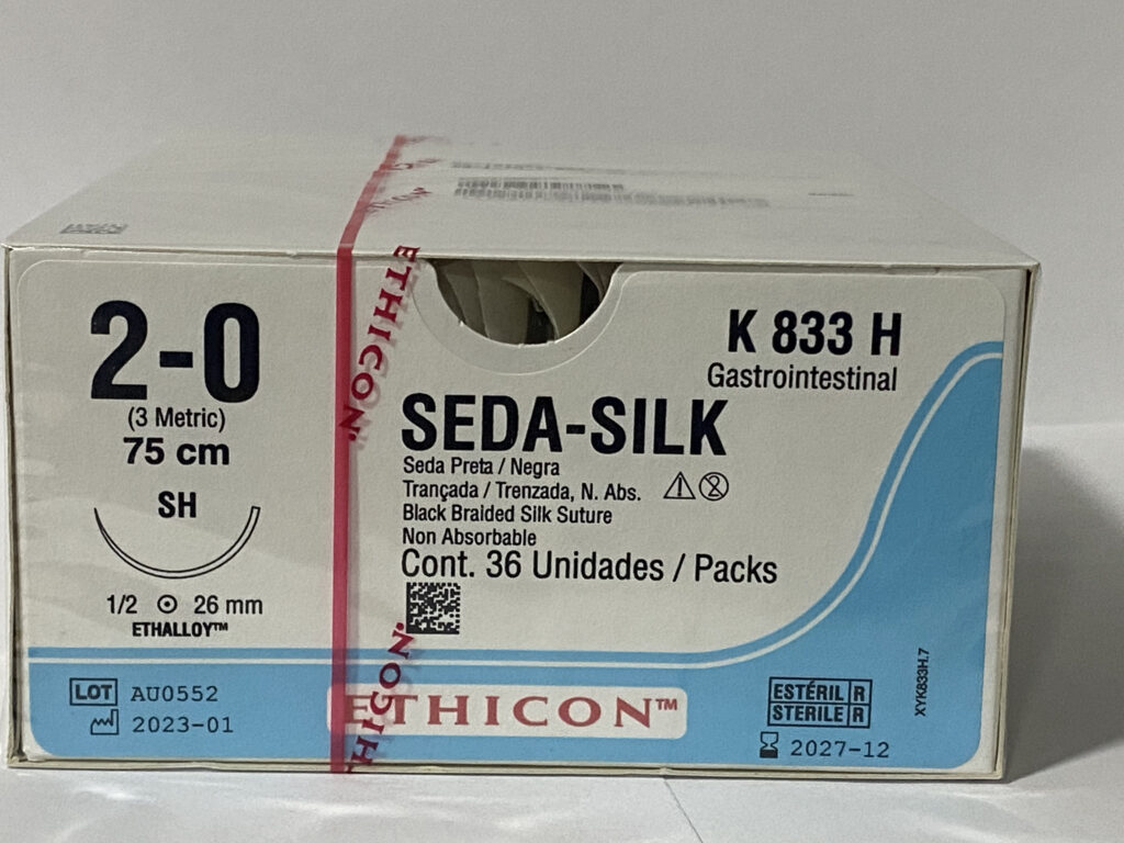 Seda Perma-Hand Calibre 2/0 de Longitud 75 cm Aguja SH 26 mm ...