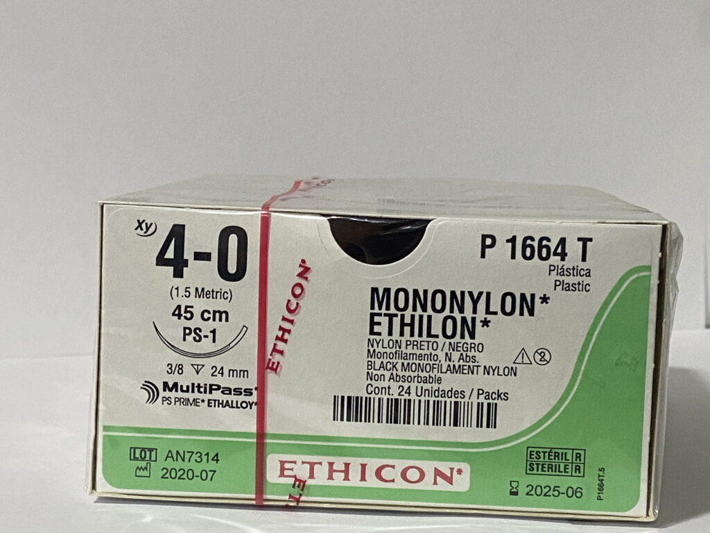 Ethilon Calibre 4/0 de Longitud 45 cm Aguja PS-1 - Proveedora Medica Adasa