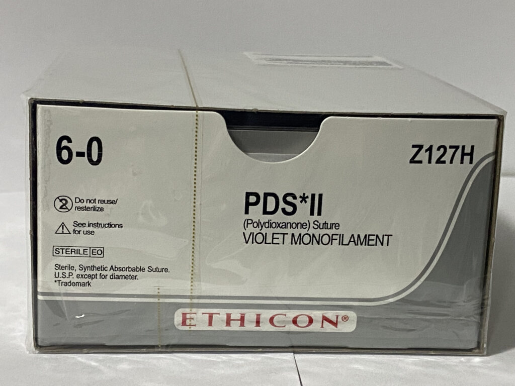 PDS II Violeta Calibre 6/0 de Longitud 75 cm Aguja C-1 D/A 13 mm - Proveedora Medica Adasa