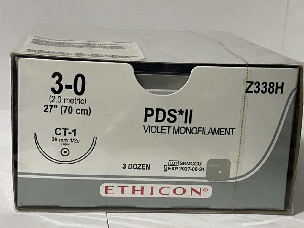 PDS II Violeta Calibre 3/0 de Longitud 70 cm Aguja CT-1 36 mm - Proveedora Medica Adasa