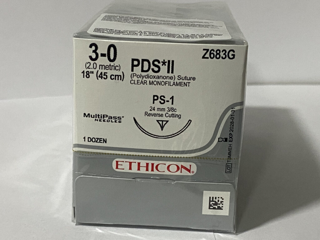 PDS II Violeta Calibre 3/0 de Longitud 45 cm Aguja Ps-1 24 mm - Proveedora Medica Adasa