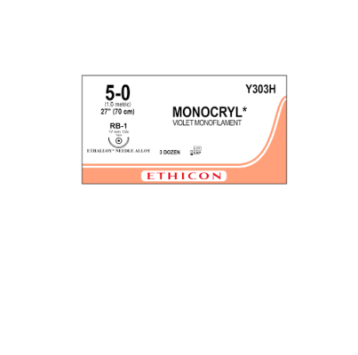Monocryl Calibre 5/0 de Longitud 70 cm Aguja RB-1 17 mm - Proveedora Medica Adasa